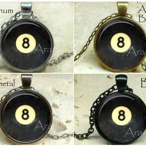 Eight Ball Art Pendant, Eight Ball Necklace, Eight Ball Jewelry ...