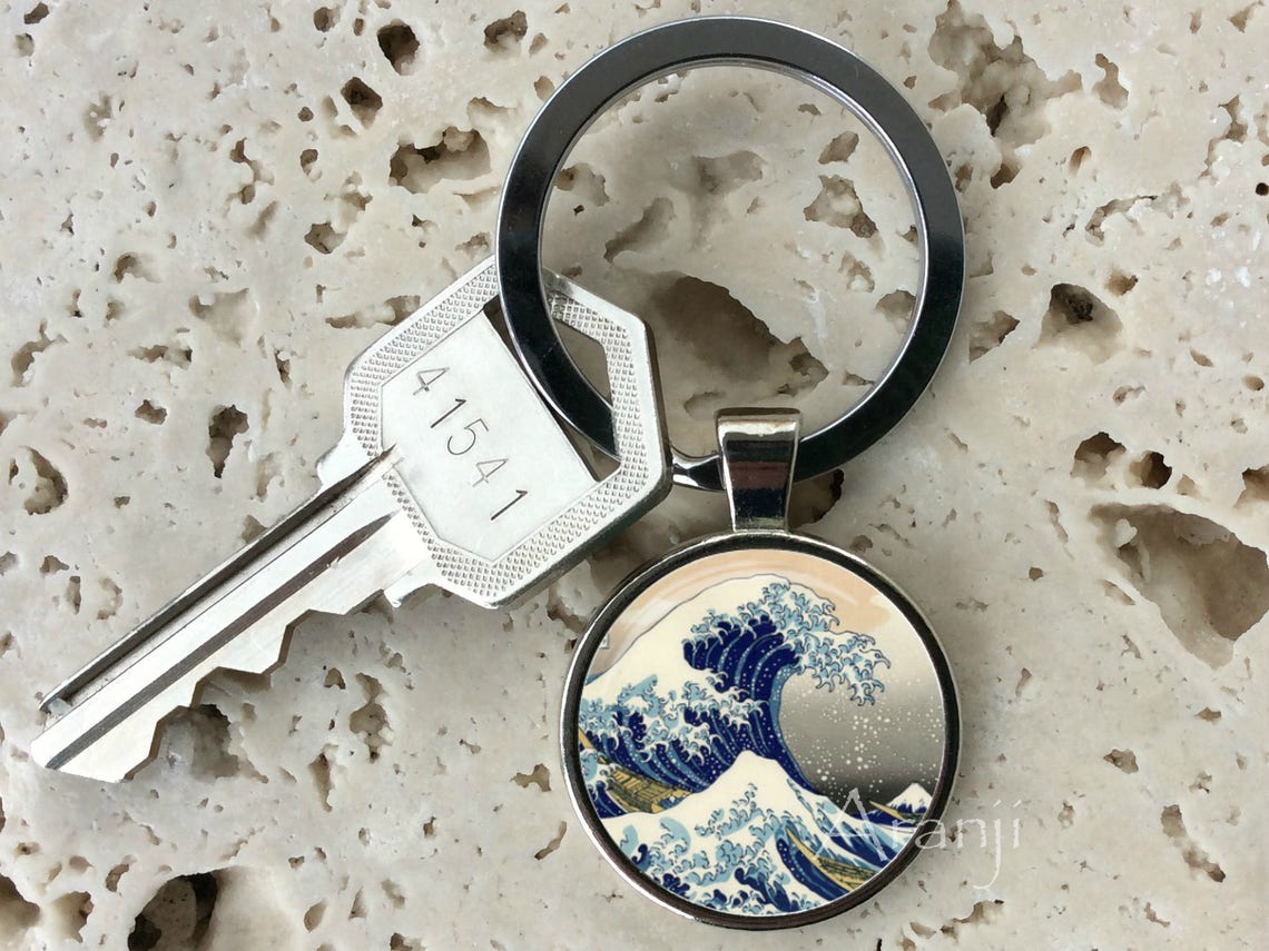 Great Wave off Kanagawa Keychain Key Chain Key Ring Key - Etsy