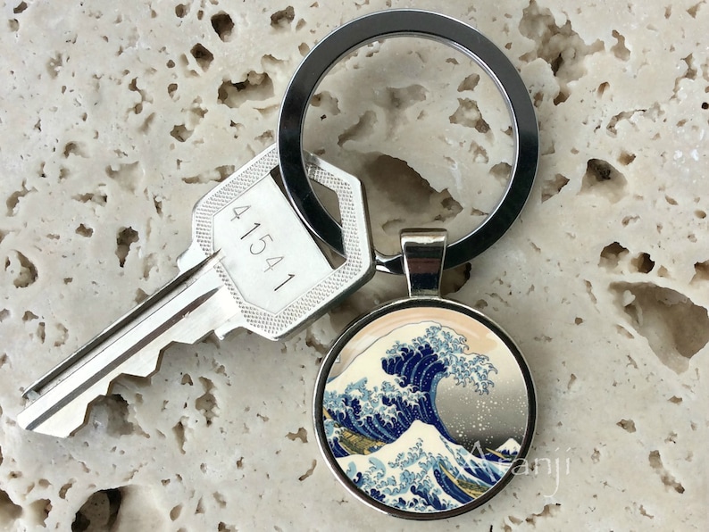 Great Wave off Kanagawa Keychain Key Chain Key Ring Key | Etsy