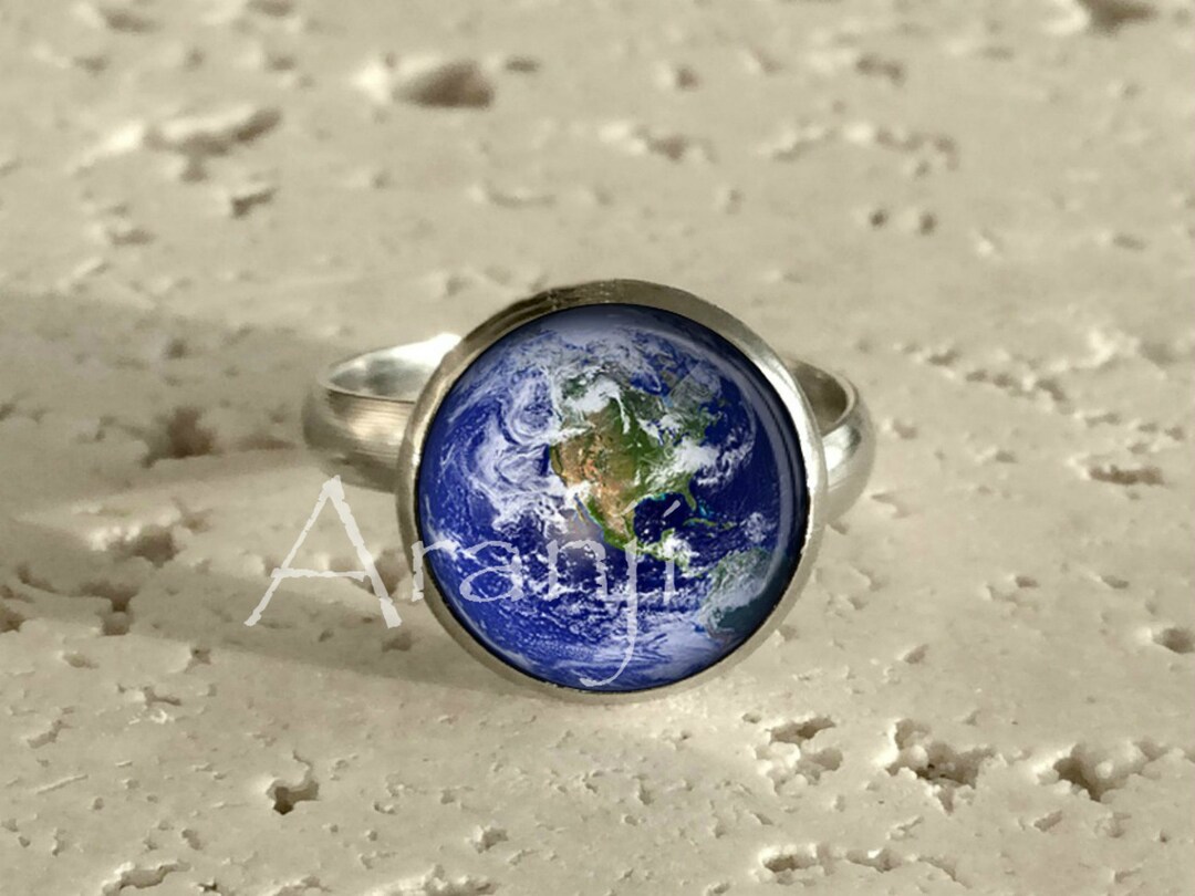 Planet Earth Art Ring, Planet Earth, Earth Jewelry, Earth Day Jewelry ...