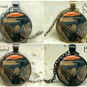 Edvard Munch the Scream Art Pendant, the Scream Necklace, the Scream ...