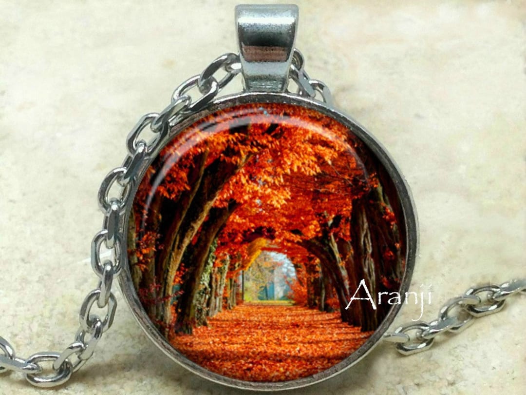 Autumn Pendant, Autumn Necklace, Autumn Jewelry, Fall Pendant, Fall ...