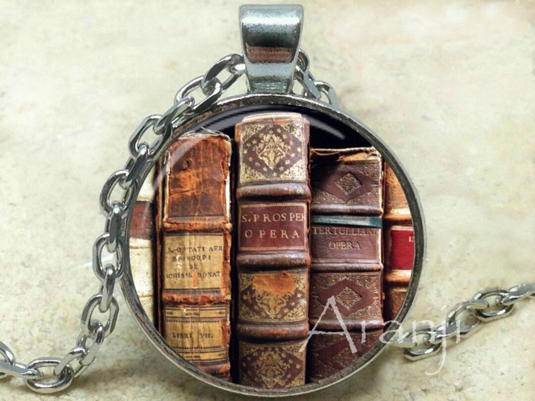Book Pendant, Book Necklace, Book Jewelry, Bookshelf Necklace ...