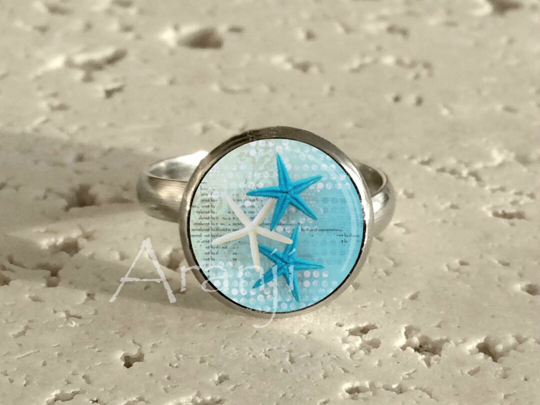Glass Dome Starfish Ring, Sea Star Ring, Ring, Beach Jewelry, Starfish ...