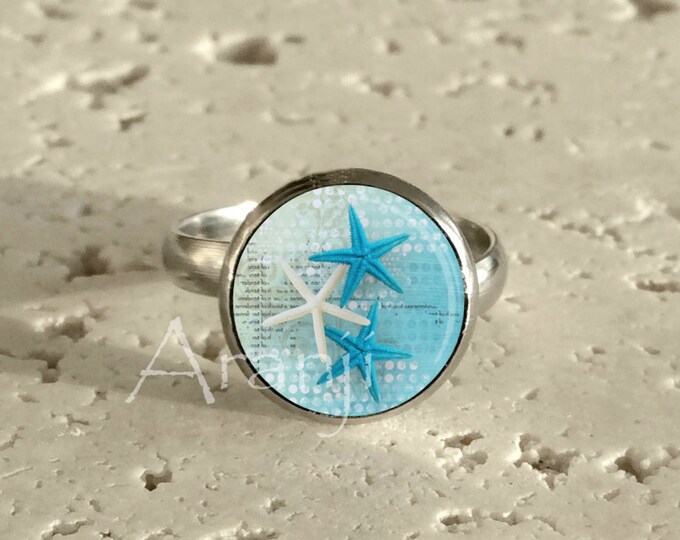 Glass Dome Starfish Ring Sea Star Ring Ring Beach Jewelry | Etsy