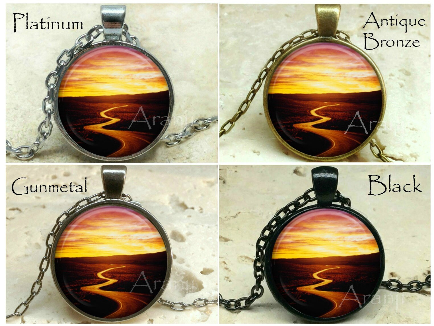 Sunset pendant sunset necklace sunset jewelry sunrise | Etsy