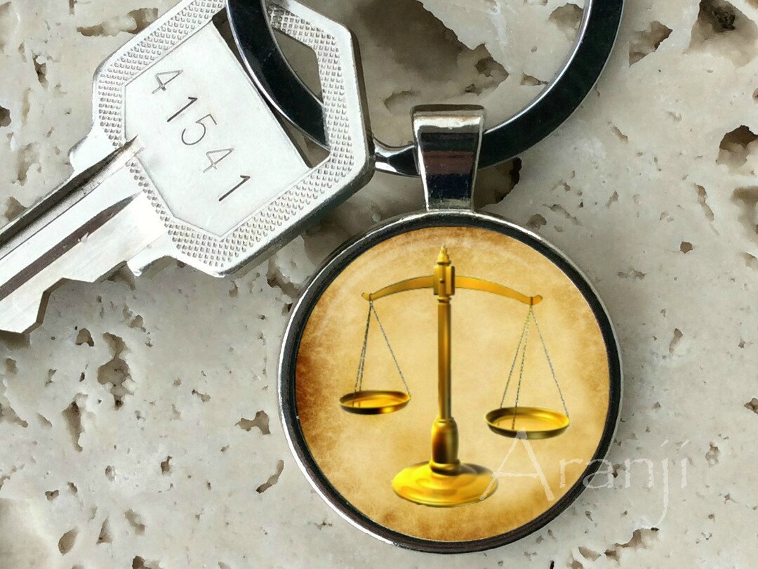 Scales of Justice Keychain, Key Chain, Key Ring, Key Fob, Lawyer ...