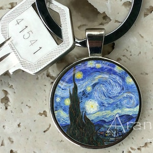 Starry Night Keychain, Key Chain, Key Ring, Key Fob, Starry Night Key ...