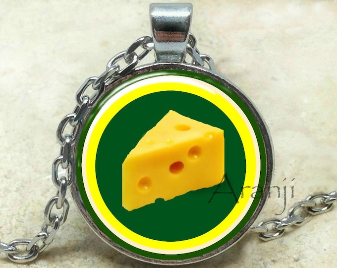 Cheese Head Art Pendant, Cheese Head Necklace, Cheese Head Jewelry ...