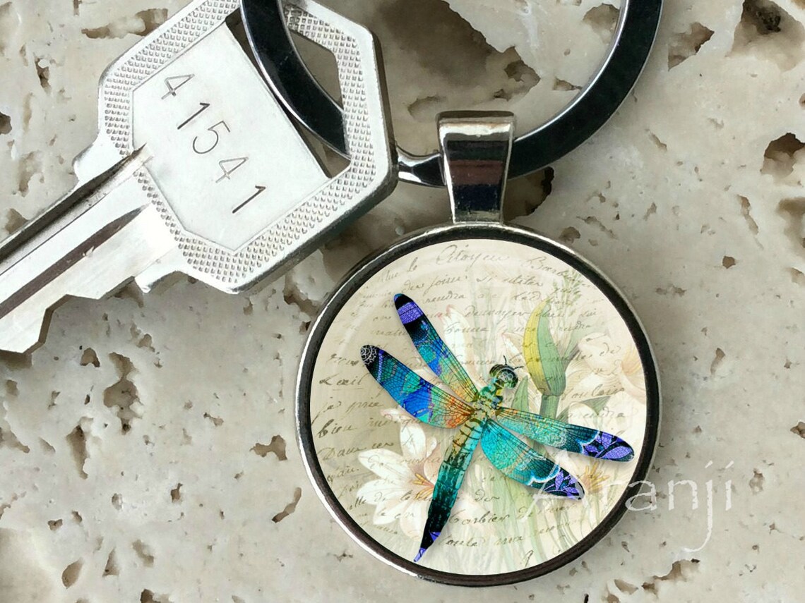 Dragonfly Keychain, Key Chain, Key Ring, Key Fob, Dragonfly Key Chain ...