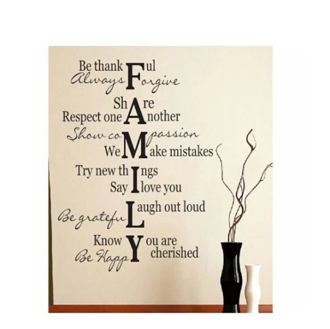 Family Wall Decal - Sticker for Wall Decorations - Love Quote - Living ...