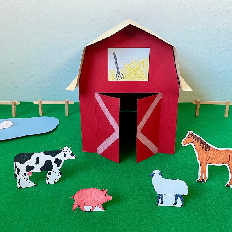 Printable Paper Barn Box - Etsy