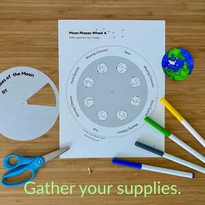 Moon Phases Wheel: Black & White Printable With Eclipse Fold-out - Etsy