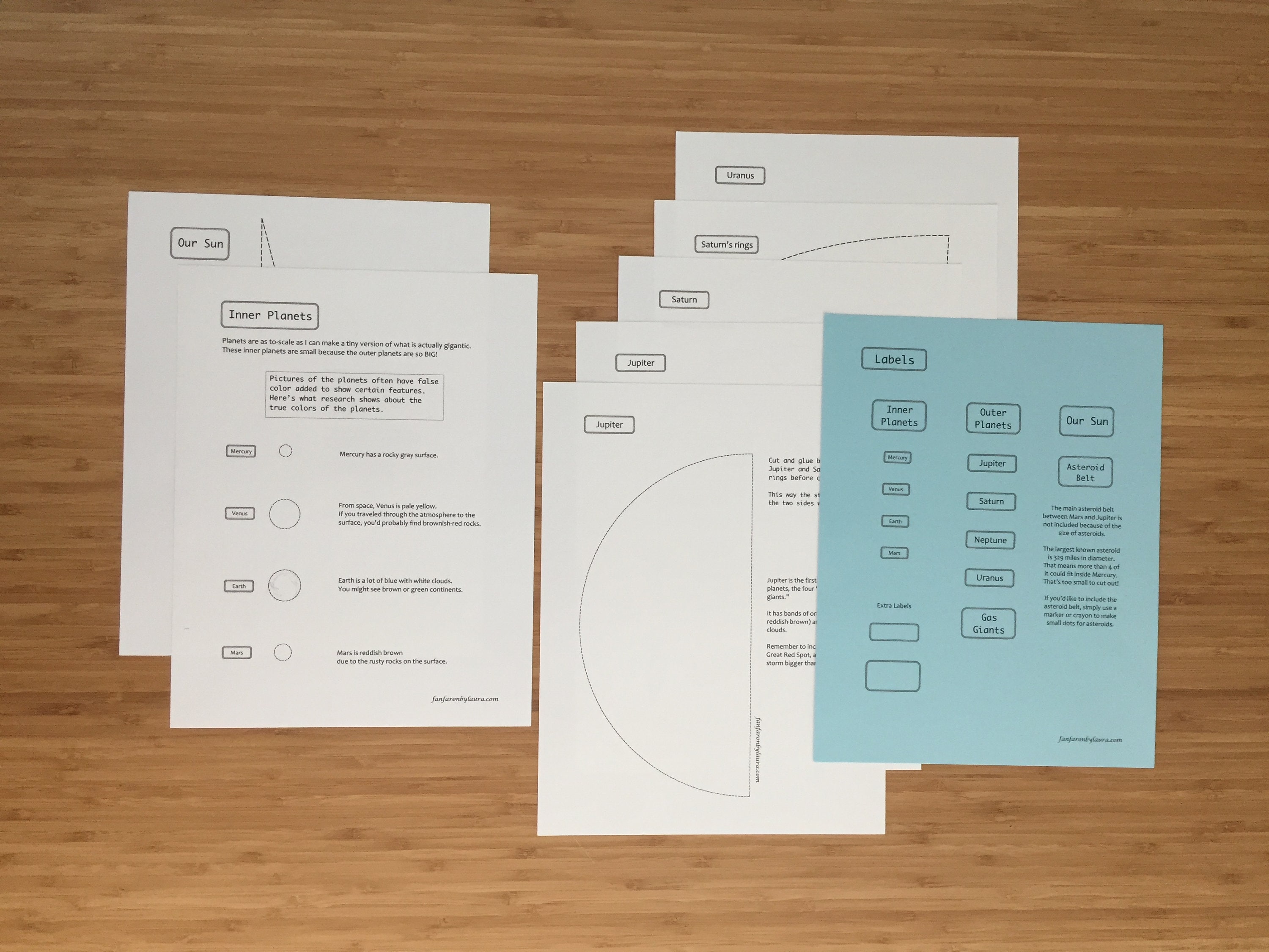 To-scale Paper Planets Printable - Etsy