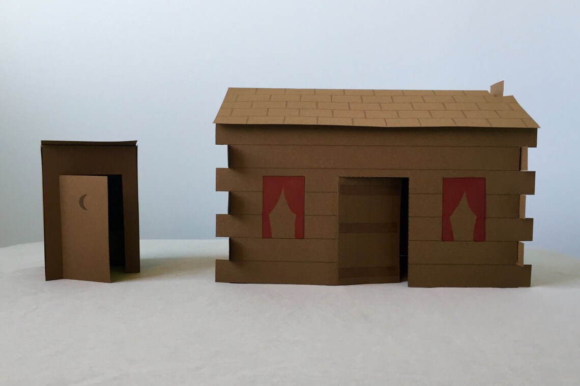 Log Cabin & Outhouse Printable Papercraft - Etsy
