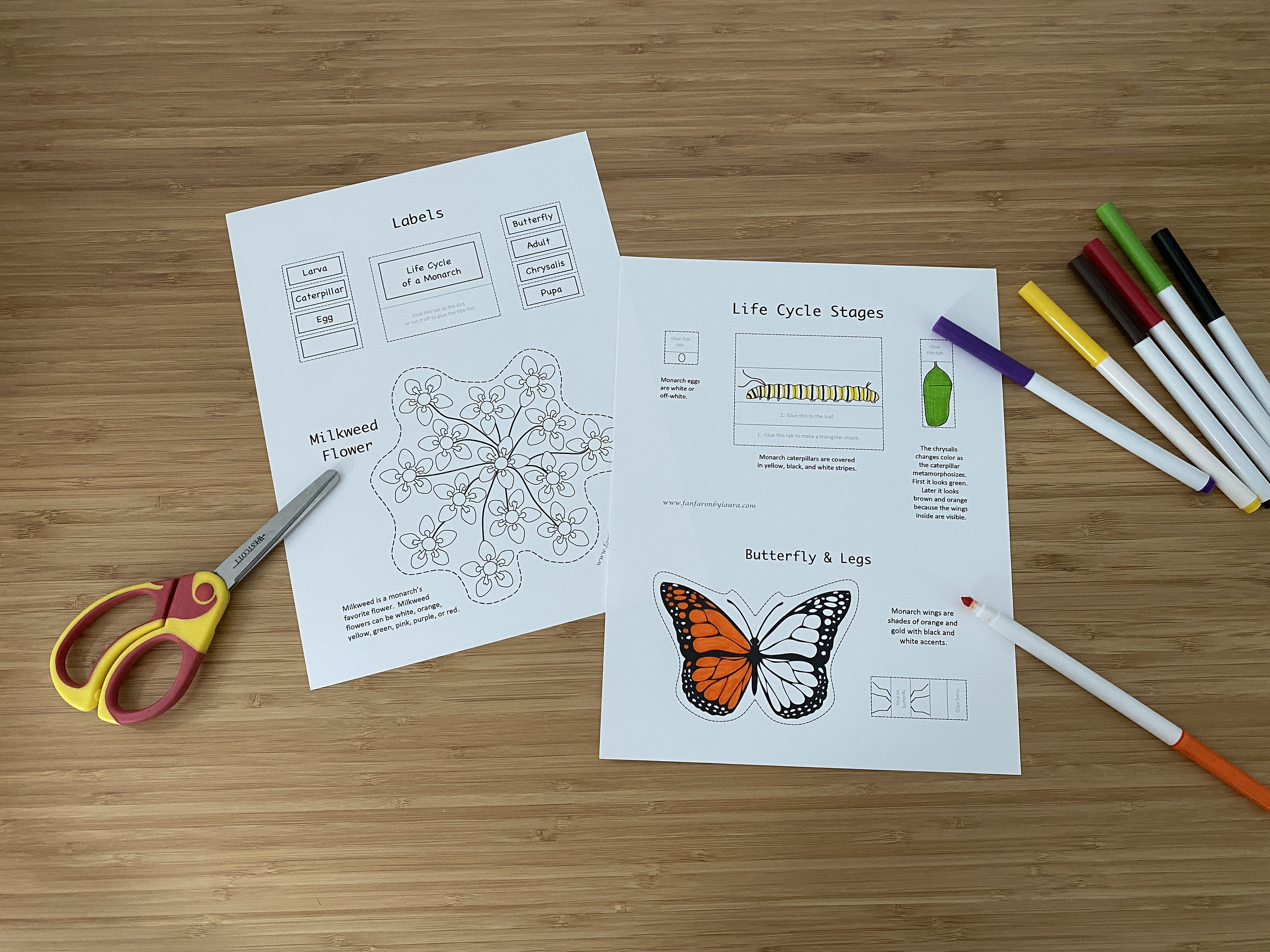 Monarch Butterfly Life Cycle Printable Papercraft - Etsy UK