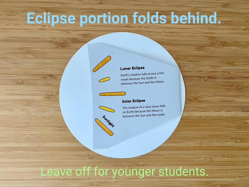 Moon Phases Wheel: Black & White Printable With Eclipse Fold-out - Etsy