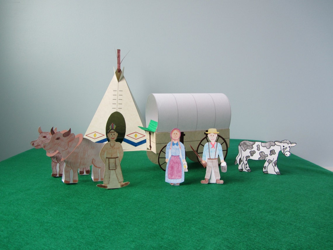 Covered Wagon Printable Papercraft - Etsy