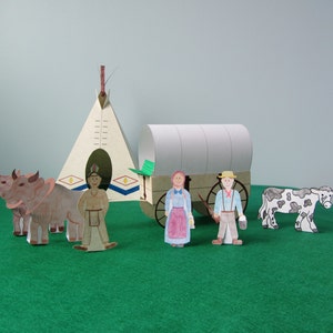 Covered Wagon Printable Papercraft - Etsy