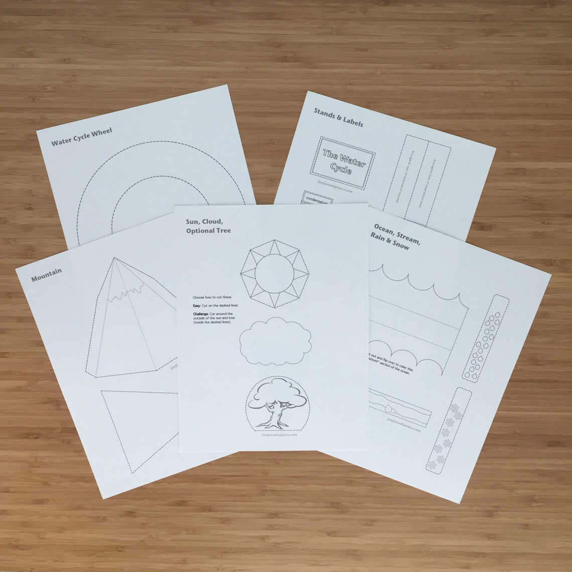 Paper Water Cycle Diagram - Etsy