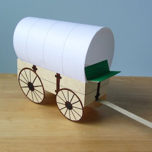 Covered Wagon Printable Papercraft - Etsy