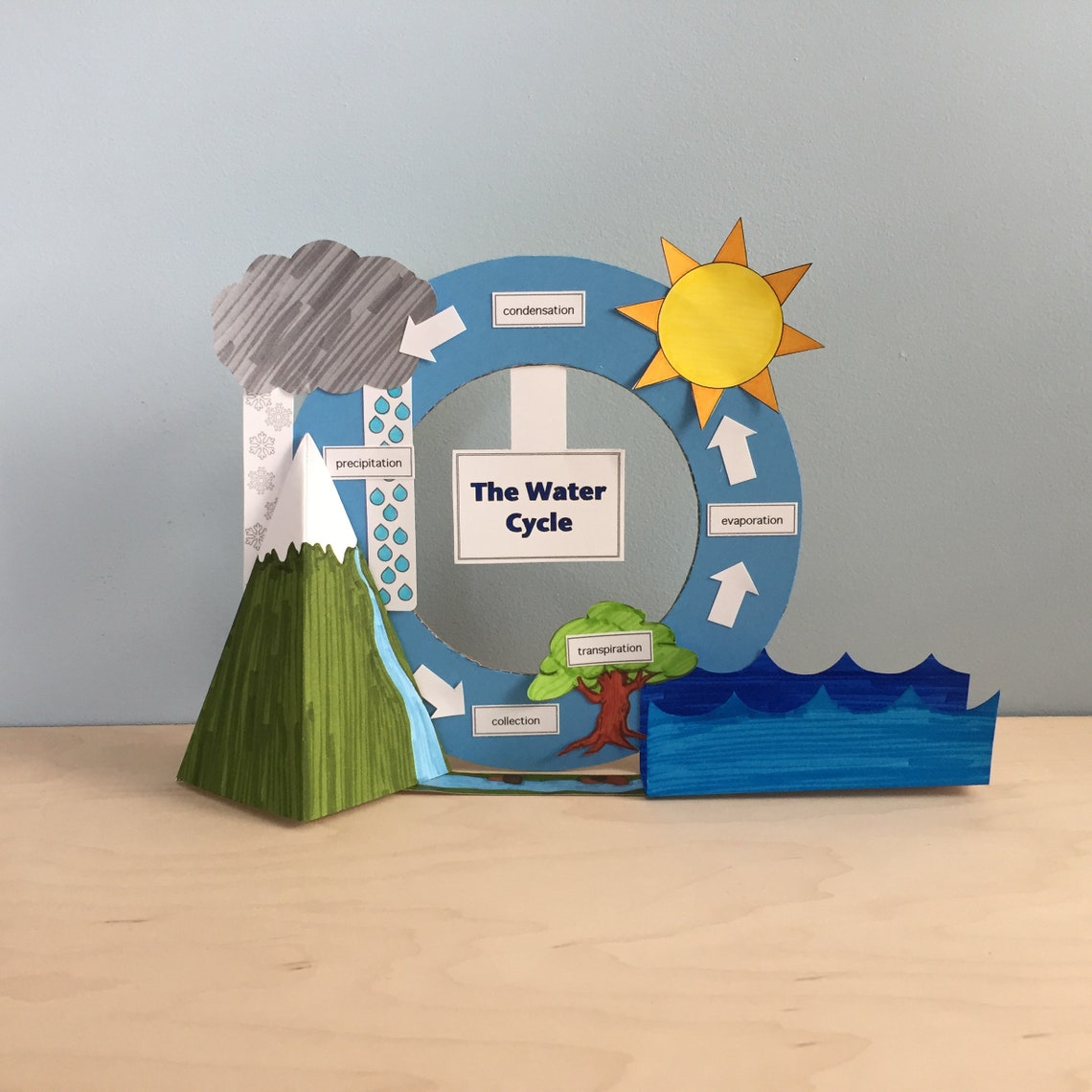 Paper Water Cycle Diagram | Etsy