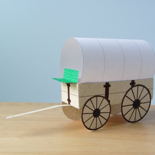 Covered Wagon Printable Papercraft - Etsy