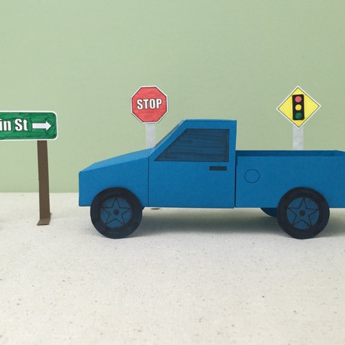Truck & Signs Printable Papercraft - Etsy