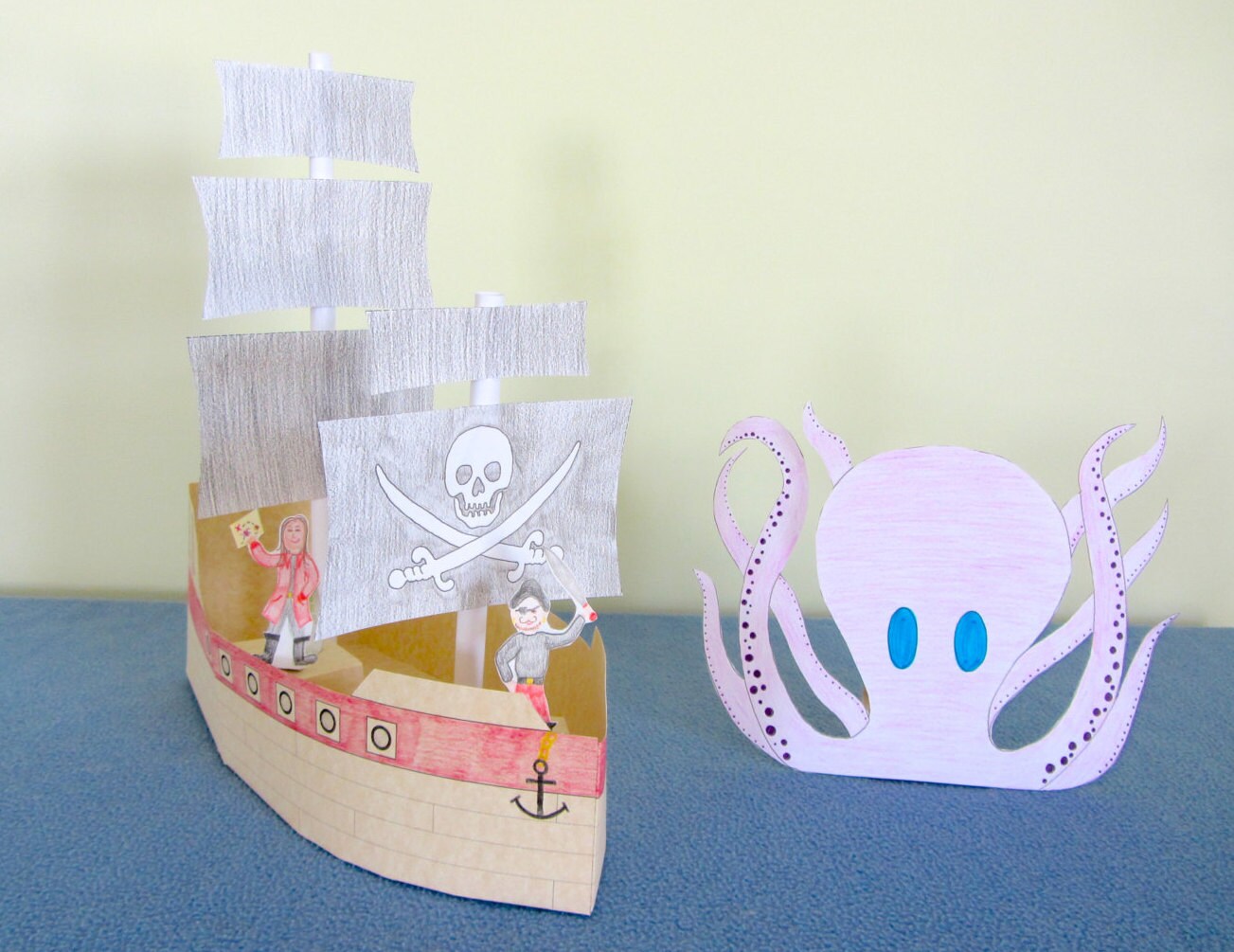 Pirate Ship Printable Papercraft - Etsy UK