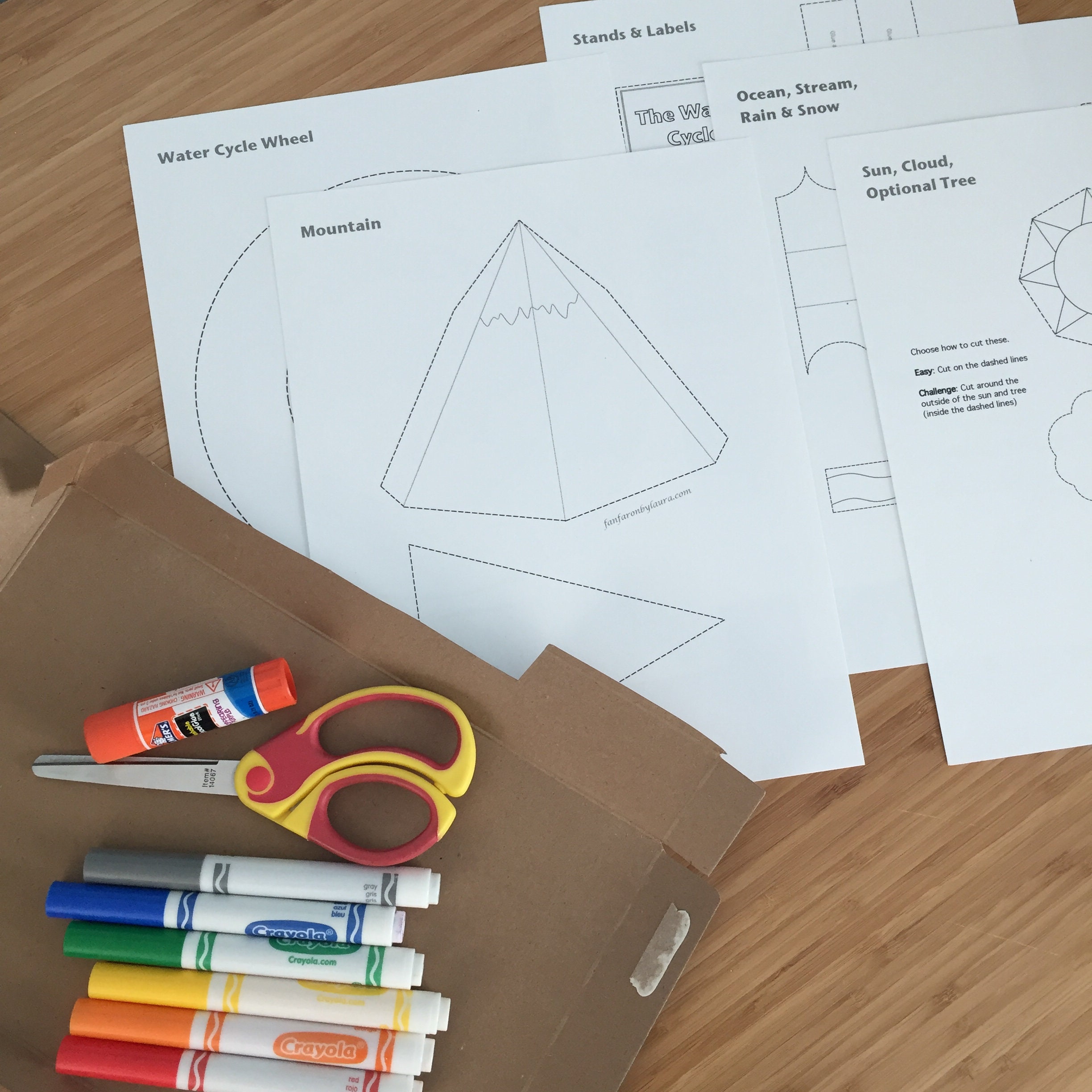 Paper Water Cycle Diagram | Etsy