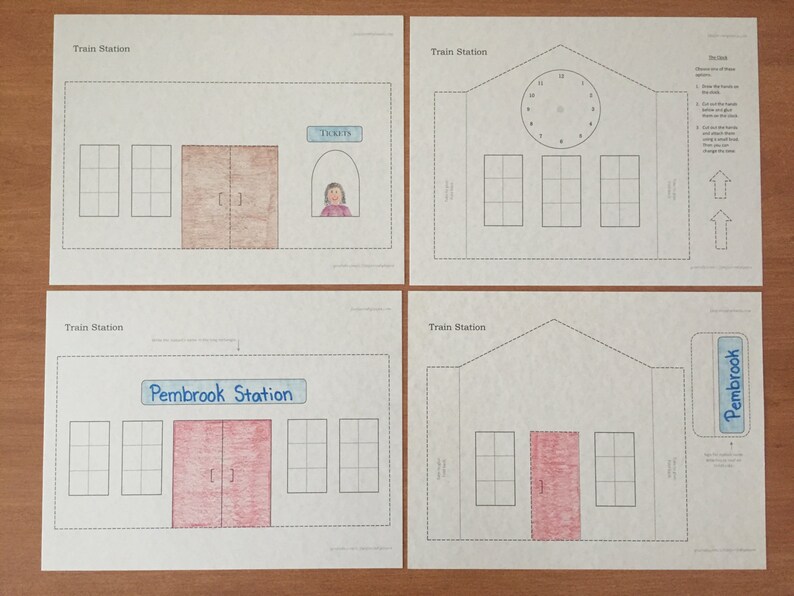 Train Station Printable Papercraft - Etsy