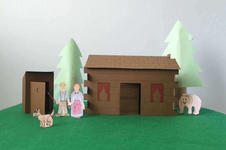 Log Cabin & Outhouse Printable Papercraft | Etsy