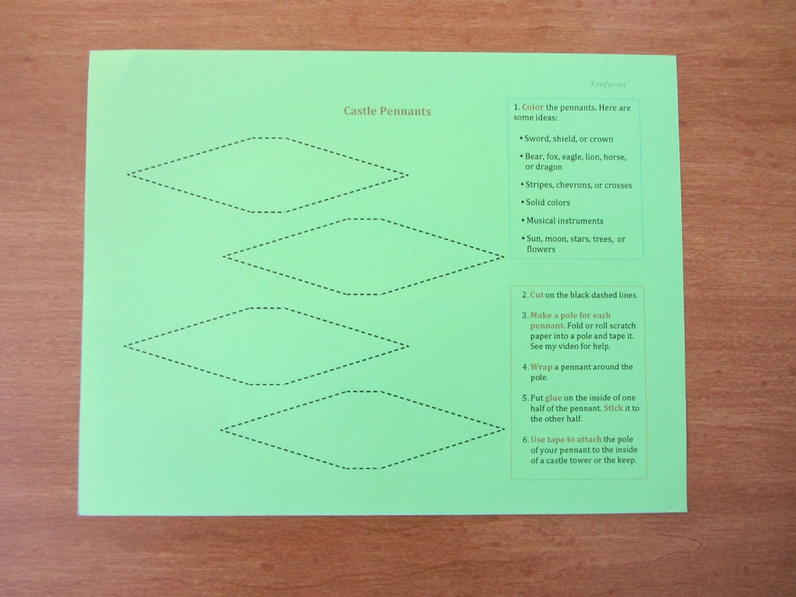 Keep & Pennants Printable Papercraft for Castle Part 2 - Etsy