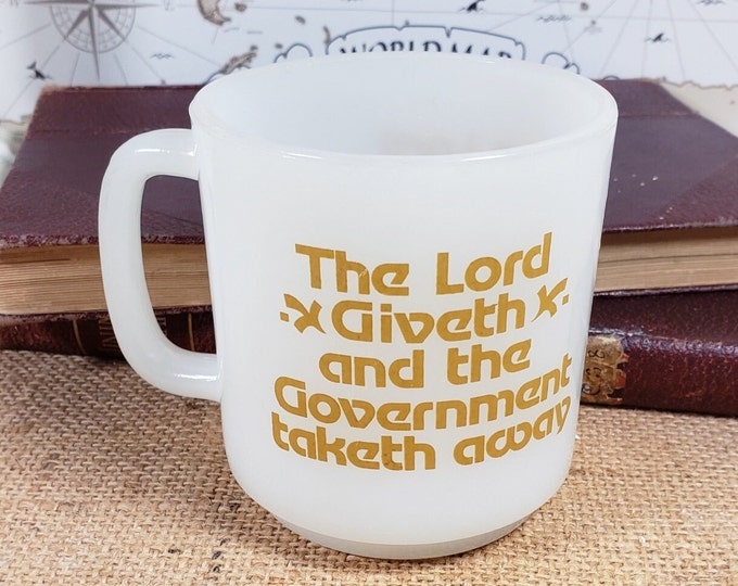 Vintage Glasbake the Lord Giveth and the Government Taketh Away Milk ...