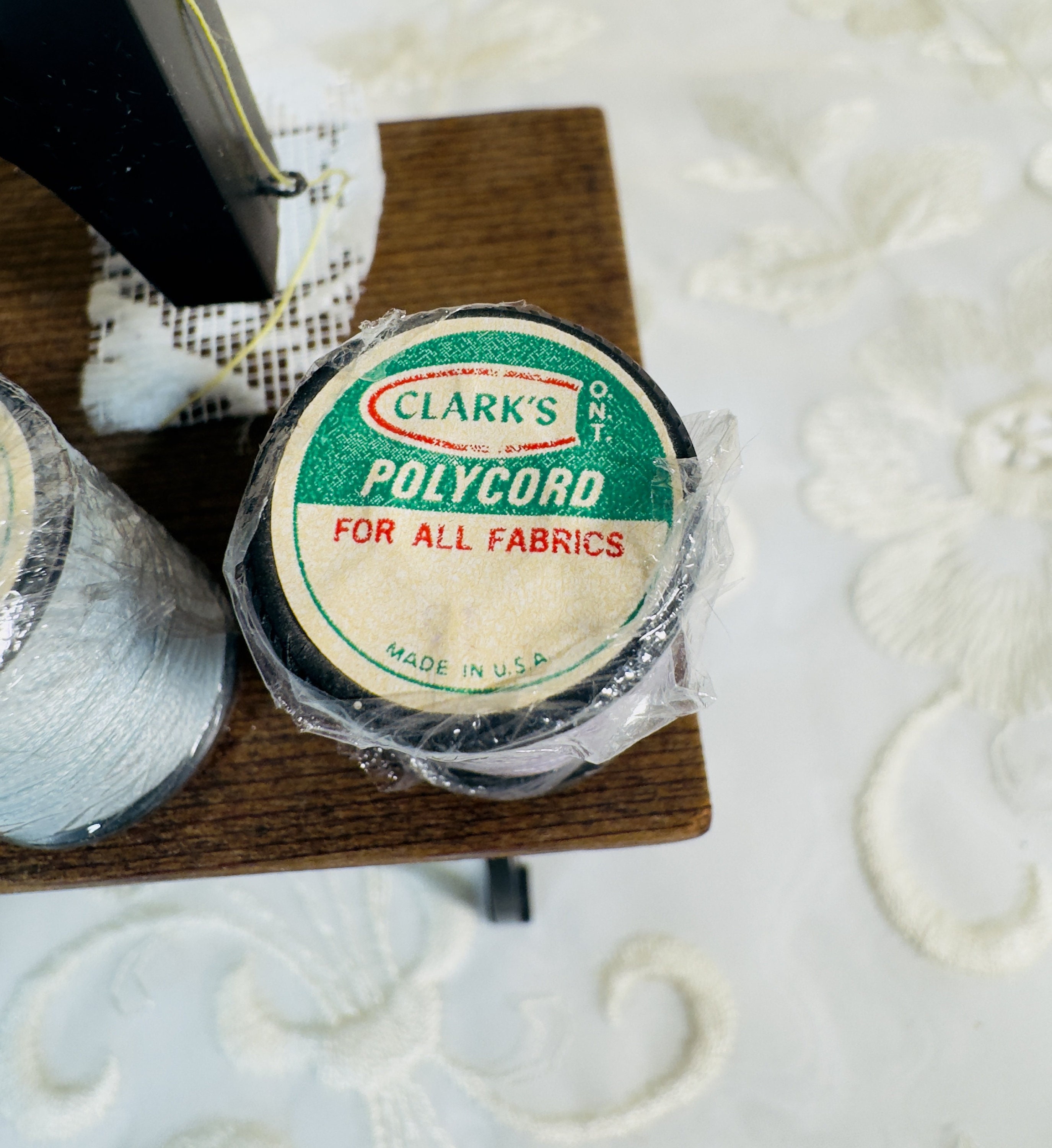 Vintage Clark's Sewing Spool Thread Holder Mini Treadle Sewing Machine ...