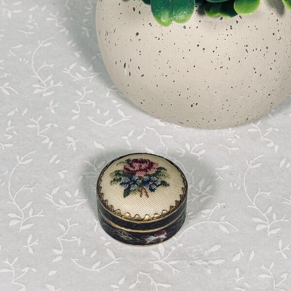 Petit Point Pill Box - Etsy