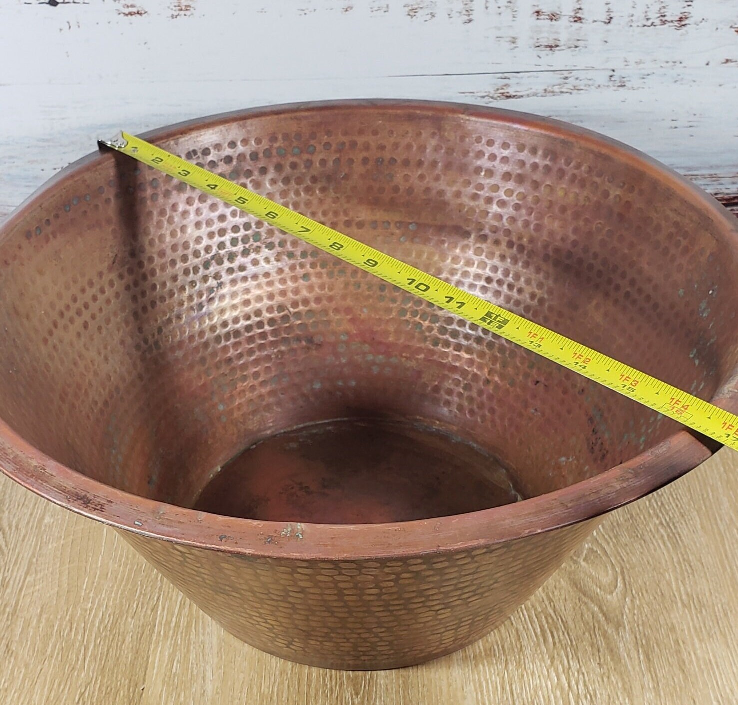 Vintage 17 Hammered Copper Basin Pot Garden Yard Planter Wash Tub Bowl ...