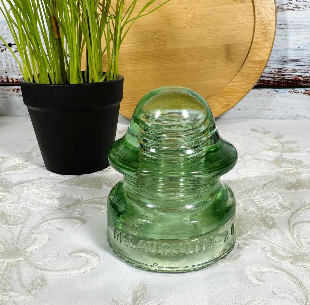 Vintage Apple Green Mclaughlin No. 20 Depression Glass Insulator W/drip ...