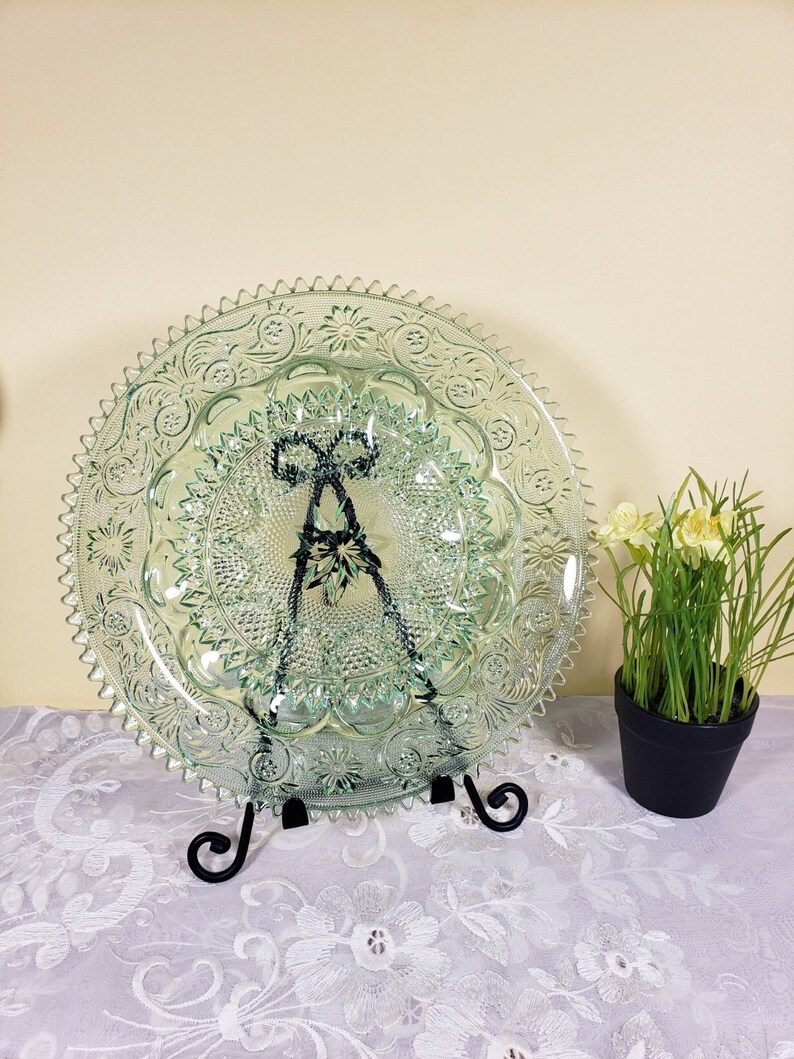 Vintage Tiara Indiana Glass Chantilly Green Sandwich 12 Inch Deviled ... Vintage Tiara Indiana Glass Chantilly Green Sandwich 12 Inch Deviled ...