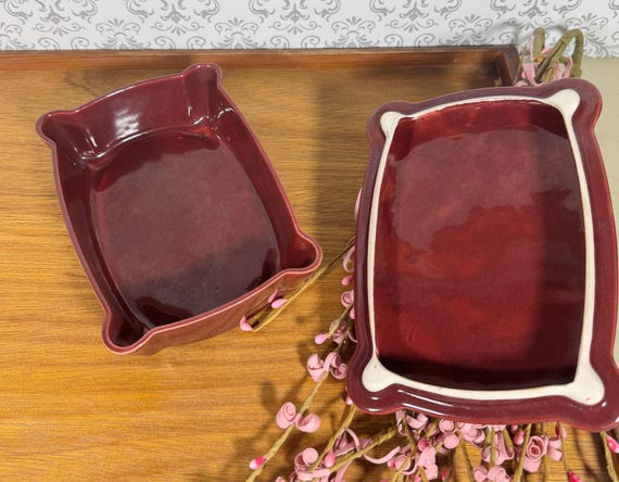 Vintage Johannes Braham Pottery Trinket Box: Burgundy… - Gem
