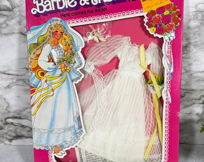Vintage 1979 Mattel Barbie & Ken Wedding Party Fashions - Wedding Dress ...