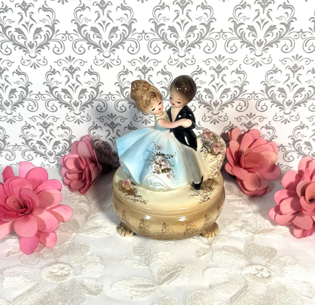 Vintage Josef Originals Dancing Couple Music Box Plays Anniversary ...