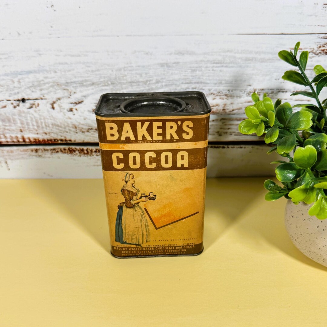 Vintage Walter's Baker Cocoa Cardboard & Paper Label Tin - Etsy