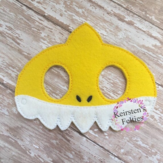 Baby Shark Mask Embroidered Felt Play Mask Dress Up Kids - Etsy