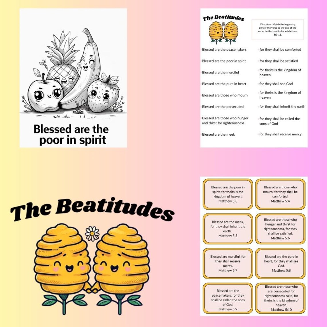 Beatitudes Activities and Coloring Sheets Bundle | Faith-based ...