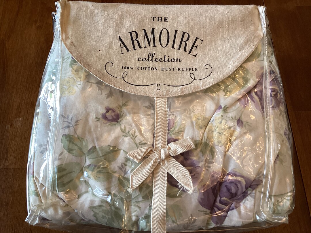 Vintage Armoire Collection JULIA Dust Ruffle NWT Purple Rose Bed Skirt ...