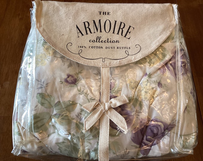 Vintage Armoire Collection JULIA Dust Ruffle NWT Purple Rose Bed Skirt ...