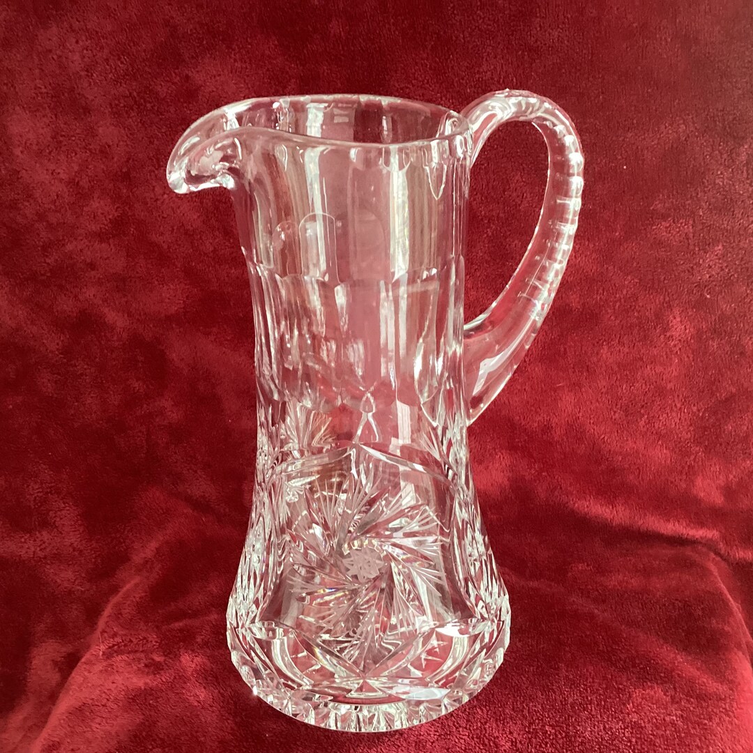 Vintage American Cut Glass Water Pitcher “monica” Crystal Clear ...