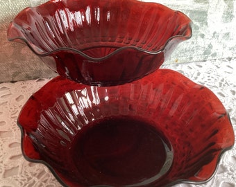 Vintage Royal Ruby Red Tumblers - Anchor Hocking Glassware, Set of 6 - Etsy