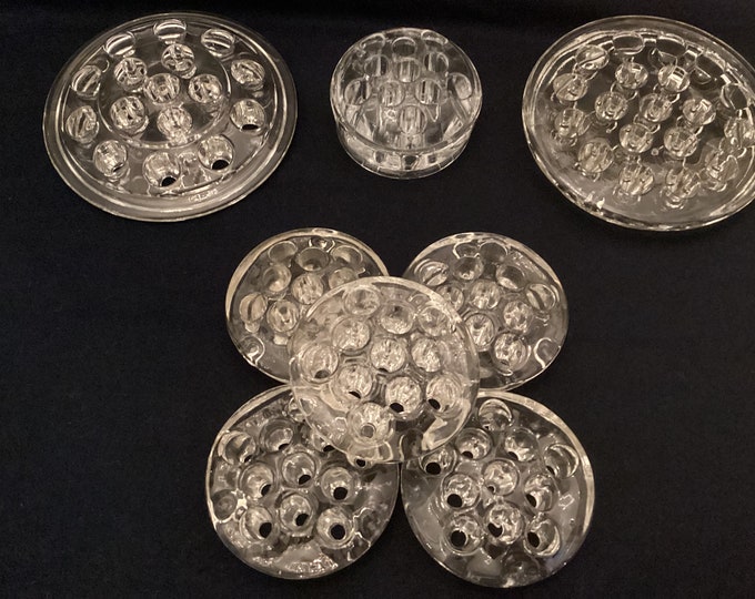 Vintage Flower Frog Clear Glass Flower Frogs Glass Floral Supply Paper ...